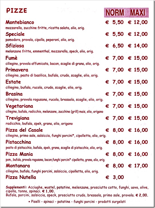 Pizza Mania: Ecco il menù delle nostre pizze!